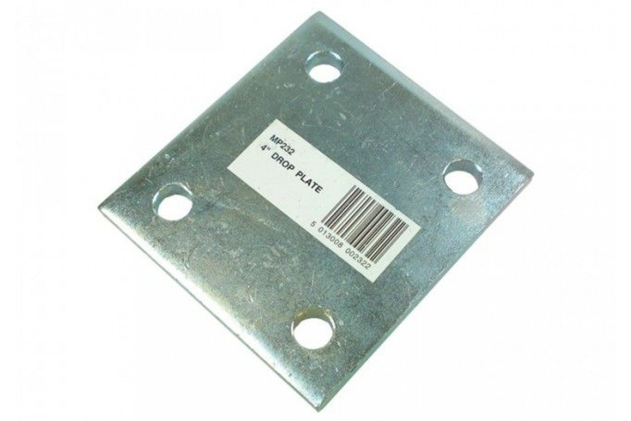 4 inch drop plate, zinc plated (mp232) - Trailerspares.ie