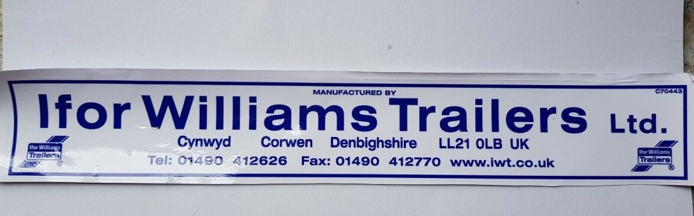 Ifor Williams Trailers Address Sticker/decal self-adhesive 320 x 90mm ...