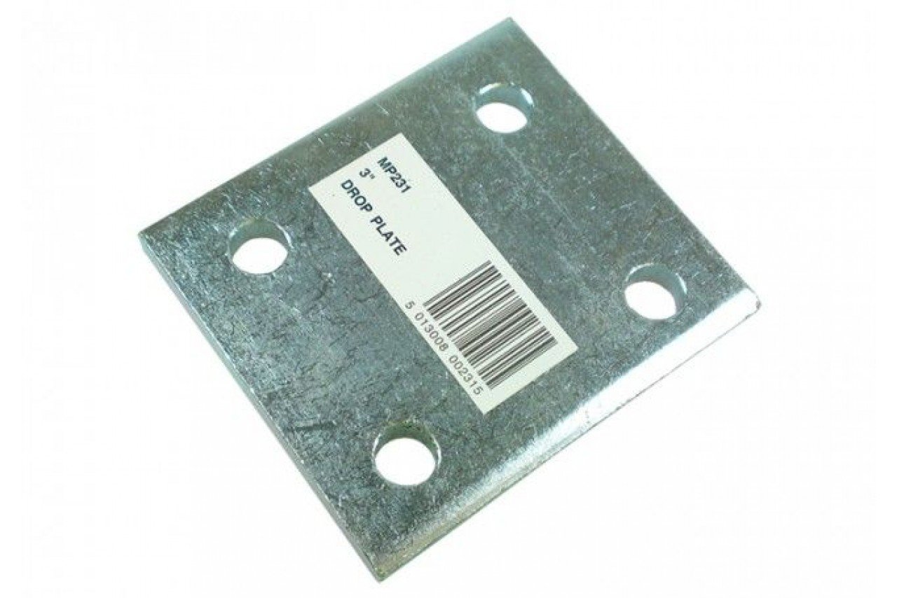 3 inch drop plate, zinc plated (mp231) - Trailerspares.ie