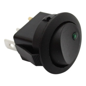 Round Rocker Switch with green LED - Trailerspares.ie